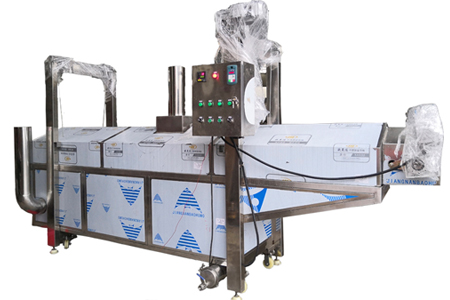 Automatic peanut papad dough noodle frying machine - Huafood machine ...