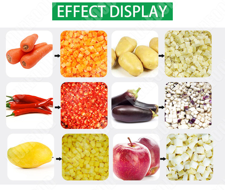 HQC-612D Large vegetable and fruit dicing machine salad cutting machine ...