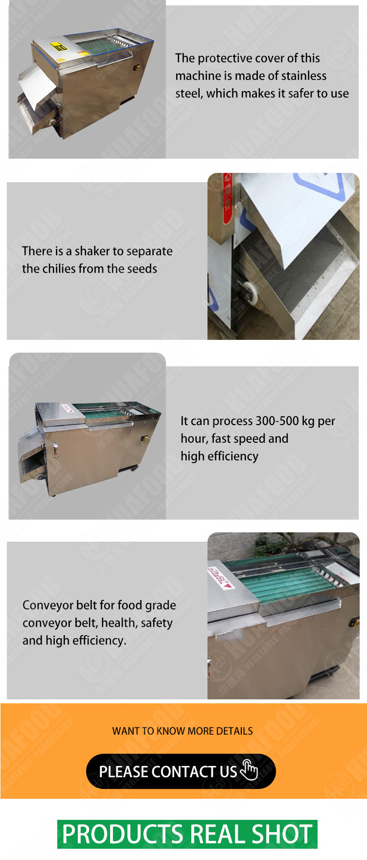 Industrial chilli stem cutting machine - Huafood machine - Vegetable ...
